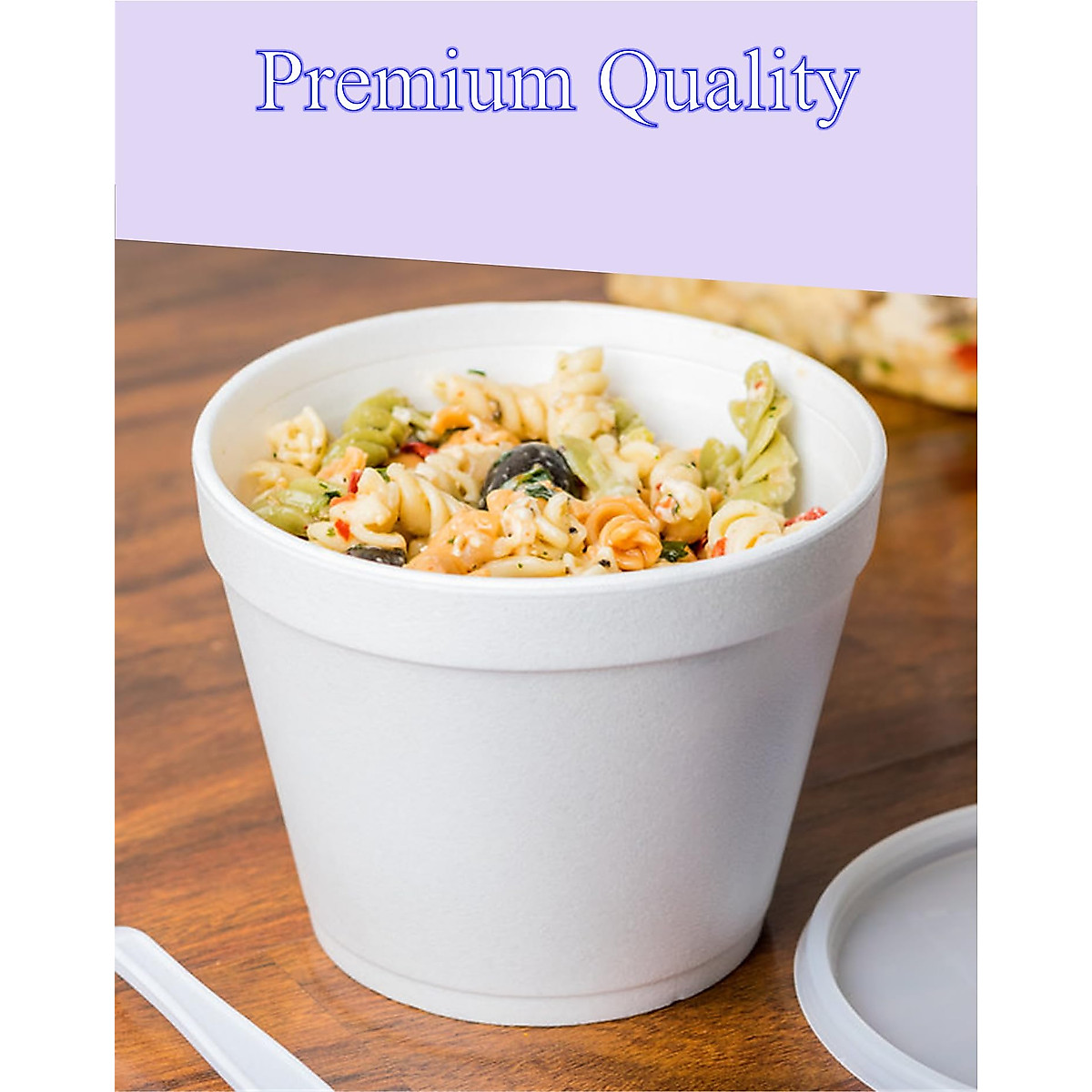 Mr. Miracle Foam Bowl with Lid for Hot and Cold Foods – 8 Ounce Disposable Soup Container with Vented Lid, Great for Ice Cream, Yogurt, Soup, Takeout [100 pack]