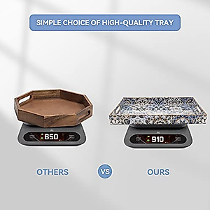 AGIOTA 2 Pcs Serving Tray with Handles Ottoman Tray for Living Room Blue Boho Decorative - Modern Plastic Large Coffee Table Trays