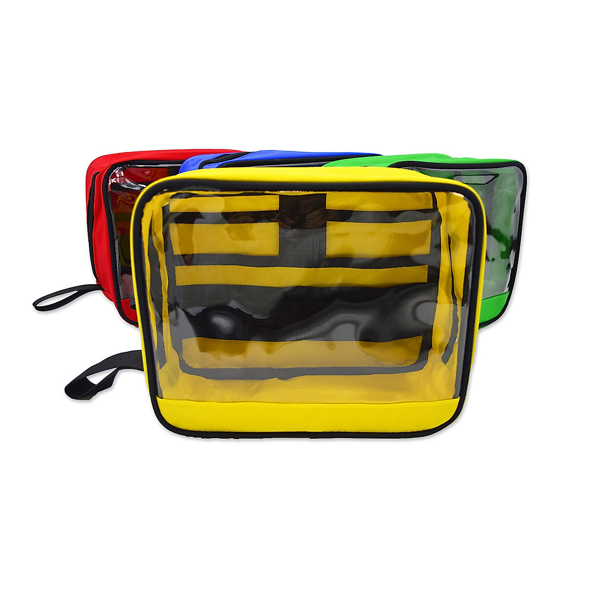 Lightning X Premium Color Coded Organizer First Aid Kit Accessory Pouches - Extra Large - Zippered Bag w/Transparent Window - Set of 4 for EMT, Trauma, IFAK Medic Kits…