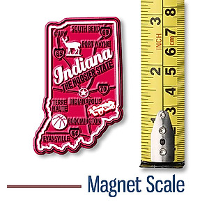 Indiana Premium State Magnet by Classic Magnets, 1.8" x 2.8", Collectible Souvenirs Made in The USA