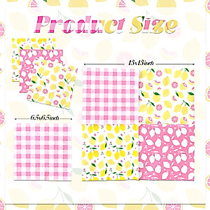 Pink Lemon Party Supplies,40Pcs Lemon Party Napkins Summer Fruit Party Decoration Pink Lemonade Theme Decoration for Lemon Baby Shower,Bridal Shower Party