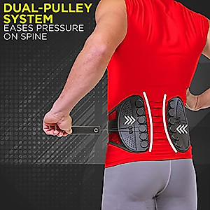 BraceAbility Spine Sport Back Brace - Athletic Men's and Women's Workout Lumbar Corset for Exercising, Running, Golfing, Driving, Fishing, Active Nurses and Police Work (Large)