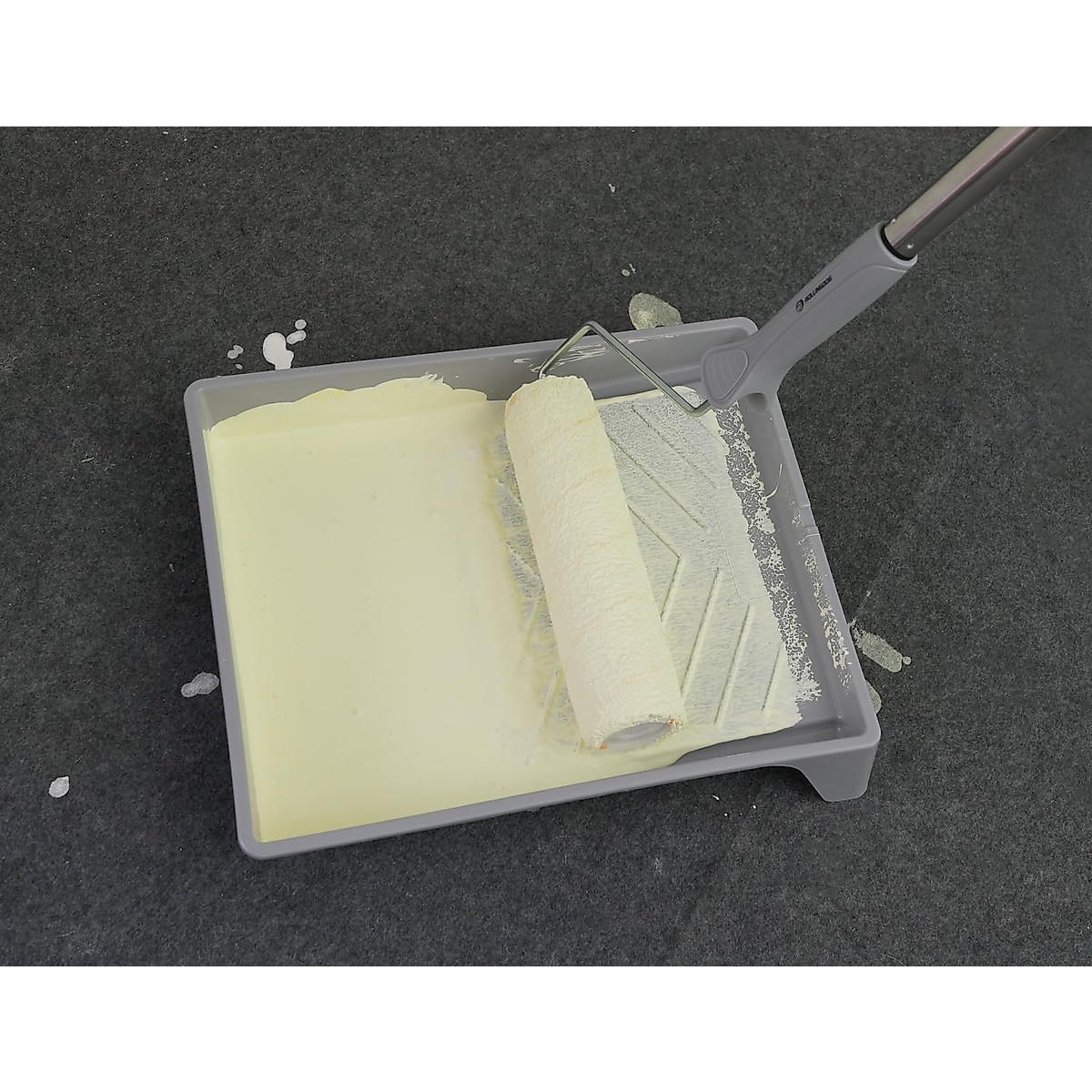 ROLLINGDOG Paint Roller Kit with Extension Pole - 9 Inch Paint Roller with Tray, 4Inch Mini Rollers,Stainless Steel Extension Pole (3ft)