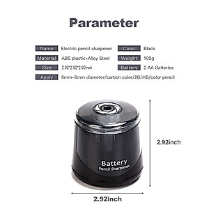 Pencil Sharpeners Electric Pencil Sharpener, Battery Operated Pencil Sharpener for Kids Artists Adults, Automatic Sharpen for 2B/HB/Colored Pencils, Portable Pencil Sharpener for Classroom Office Home