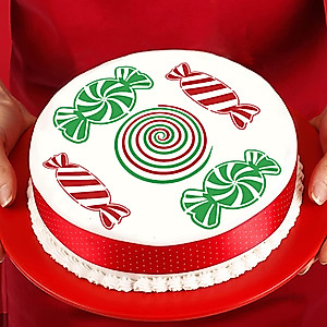 14 Pcs Christmas Stencils for Painting Christmas Candy Stencils Template Plastic Reusable Peppermint Candy Stencils on Wood for Christmas Decor Fabric Canvas DIY Home Decor