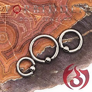 Forbidden Body Jewelry Small Cartilage Hoop Earring: Surgical Steel 5/16 Inch CBR Captive Bead Hoop Ring with 4mm Ball