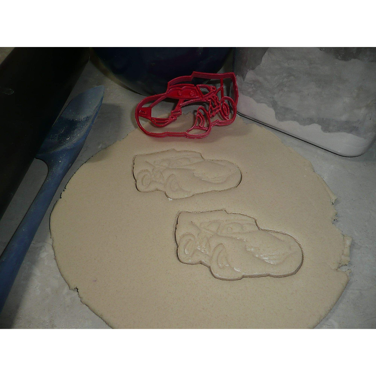 YNGLLC LIGHTNING MCQUEEN RACE CAR CARS CARTOON CHARACTER SPECIAL OCCASION COOKIE CUTTER BAKING TOOL 3D PRINTED MADE IN USA PR2293, Red