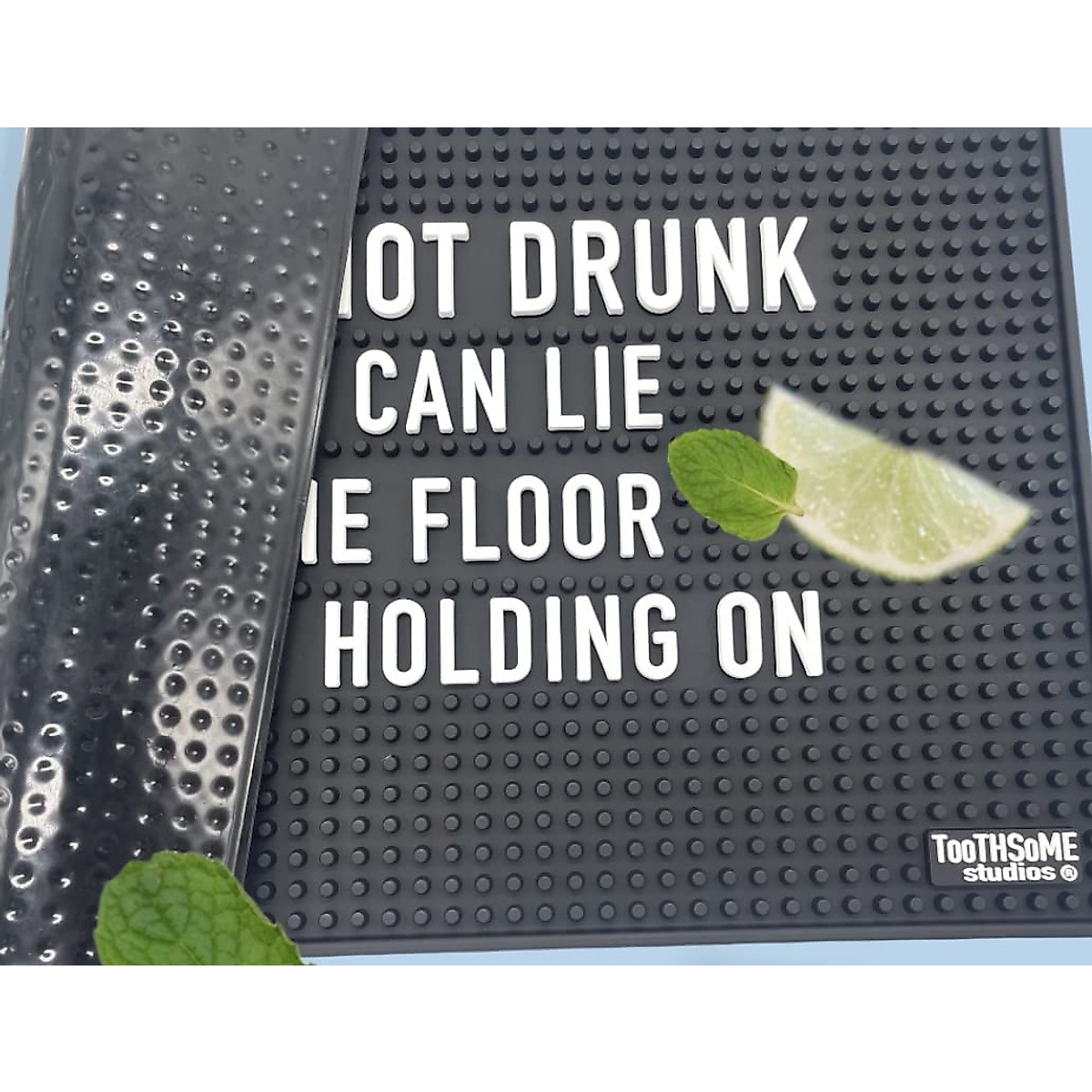 You're Not Drunk If You Can Lie On The Floor Without Holding On 17.7" x 11.8" Funny Bar Spill Mat Rail Countertop Accessory Home Pub Decor Slip Resistant for Craft Brewery Kitchen Cafe and Restaurant