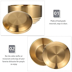 HANABASS Korean Stainless Steel Rice Bowl with Lid Stainless Steel Rice Bowl Salad Bowl Kitchen Baby Eating Bowl