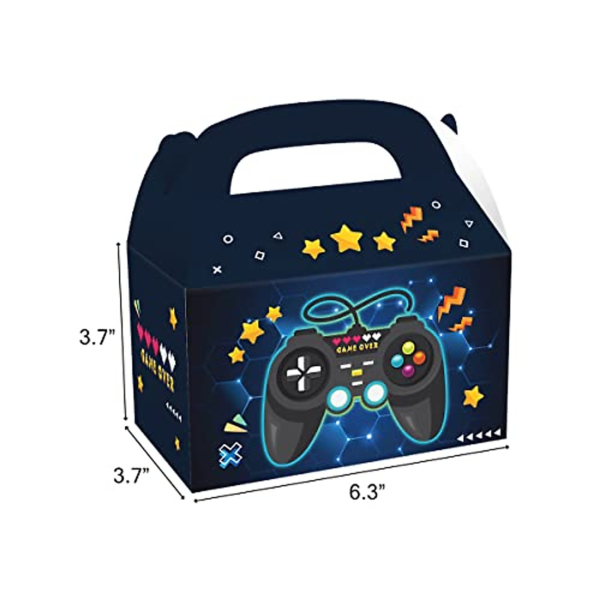 CIEOVO 24 Pack Video Game Paper Party Gift Boxes Double-Sided Design Video Game Party Favor Goody Treat Boxes for Kids Boys Teens Adults Video Game Gaming Theme Birthday Party Supplies