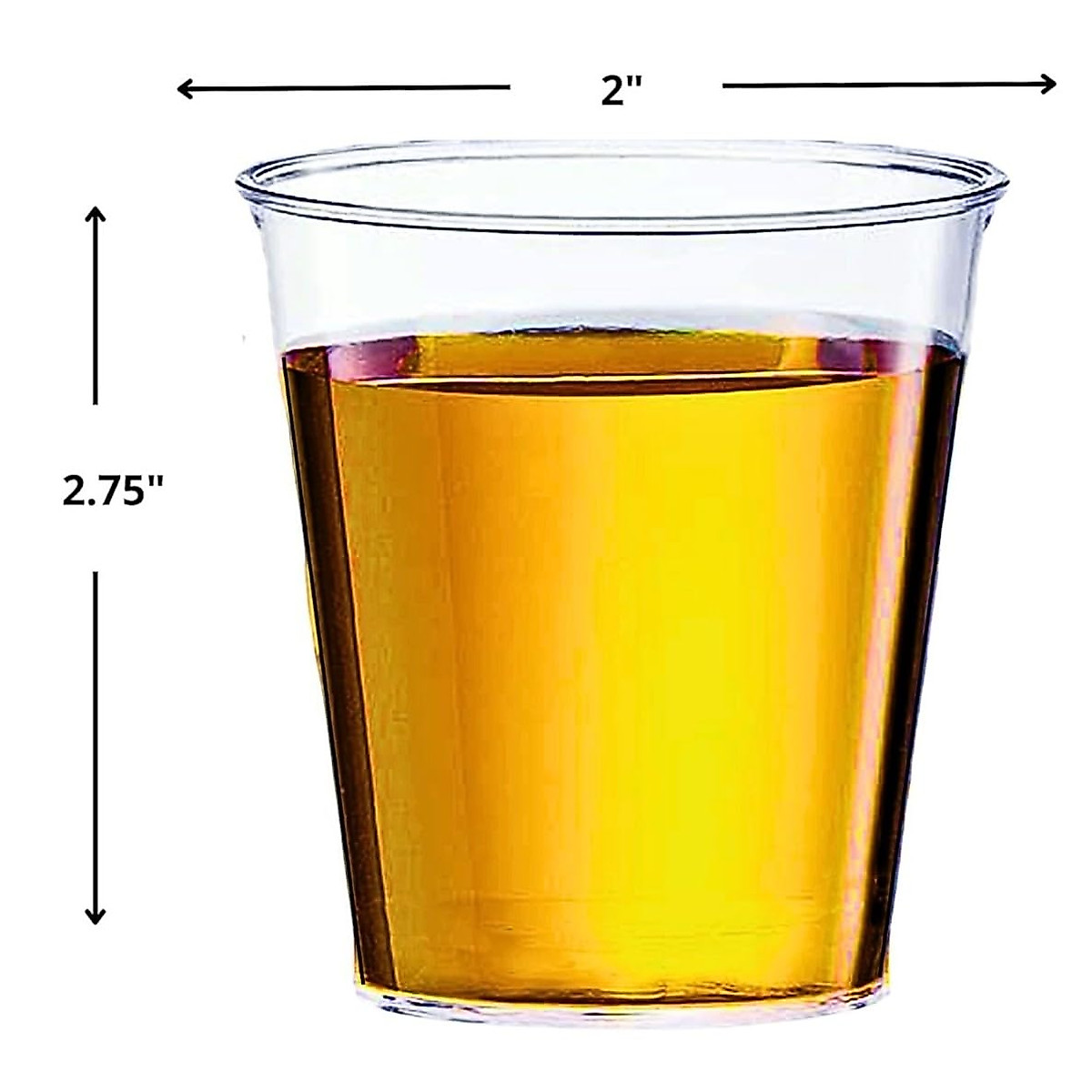 Green Direct 2 oz. Plastic Shot Glasses Disposable Clear Cups - Pack of 100, Small Plastic Cups for Vodka, Whiskey, Tequila, Wine, and Jello Shots, Mini Party Sample and Tasting Cups