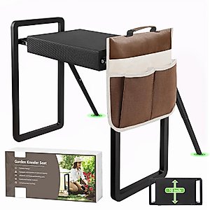 seasky Foldable Garden Kneeling and Seat,Anti-Tipping Garden Stool Widened Thick Soft Kneeling Pad, Heavy Duty Gardening Stool with Garden Tool Bag,Gardening Gift