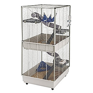 Ferplast Ferret Tower Two-Story Ferret Cage | XXL| Ferret Cage Measures 29.5L x 31.5W x 63.4H - Inches