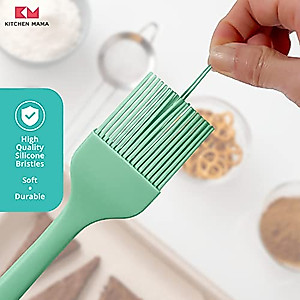 Kitchen Mama Silicone Basting Pastry Brush: Set of 2 Heat Resistant Basting Brushes for Baking, Grilling, Cooking and Spreading Oil, Butter, BBQ Sauce, or Marinade. Dishwasher Safe(Teal)