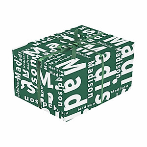 InterestPrint Custom Name Wrapping Paper for Women Men, Personalized Monogram Gift Wrap Paper 58x23 Customized Christmas Birthday Wrapping Paper Roll for Grandma Grandpa