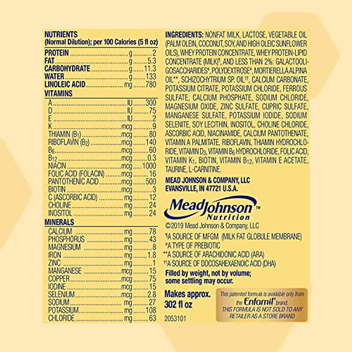 Enfamil Infant Formula, Milk-based Baby Formula with Iron, Omega-3 DHA & Choline, Powder Can, 12.5 Oz (Case of 6)