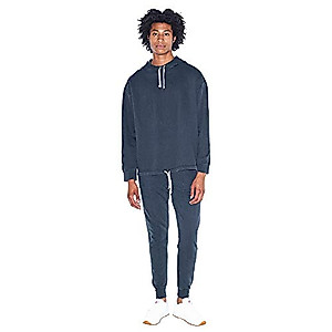 American Apparel Men's French Terry Long Sleeve Drawstring Hoodie, Faded Ink, Large