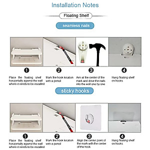 JiXun Wall Mount Floating Shelves, Projector Shelf, Router, Wall Hanging Shelf Punching-Free Storage Rack for Bedroom, Living Room.