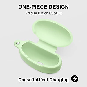 Geiomoo Silicone Case Compatible with FreeBuds 4i, Protective Cover with Carabiner (Luminous Green)