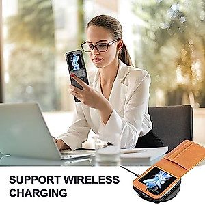 NINKI Compatible Samsung Galaxy Z Flip 5 Phone Case with Wallet,Shockproof PU Leather Protective Cover Case with Hinge Protection Galaxy Flip 5 Leather Case,Samsung Z Flip 5 5G Case Wallet Purse Black