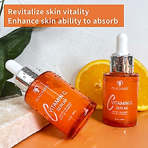 Peauamie Vitamin C Serum for Face Anti Aging with 2% Hyaluronic Acid and 1% Retinol Ferulic Acid,Moisturizer for Fine Lines and Wrinkles 1 fl oz