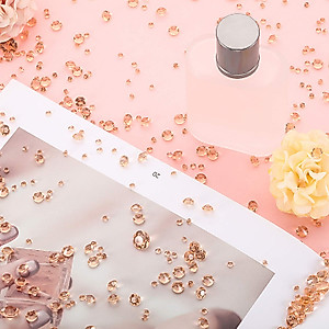10000 Clear Wedding Table Scatter Confetti Crystals Acrylic Diamonds Rhinestones for Table Centerpiece Decorations Wedding Decorations Bridal Shower Decorations Vase Beads (Rose Gold, 3/6/ 10 mm)