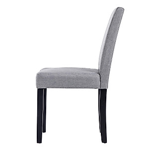 IULULU Dining Chairs Set of 4 Upholstered Linen High-Back, Grey
