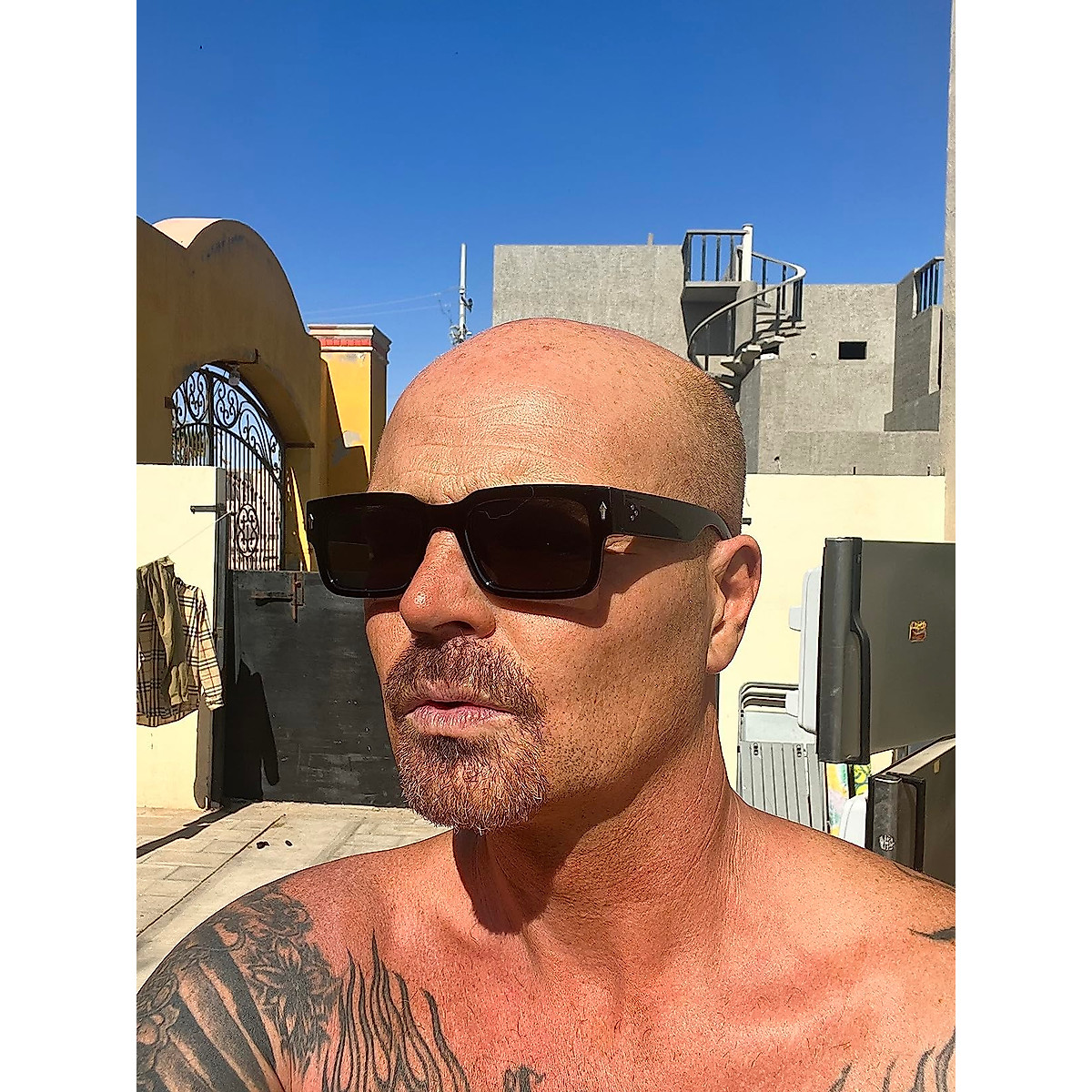 ZIMUSUN Square Frame Sunglasses for Women Men Trendy Chunky Rectangle Sun Glasses Black Shades(A1 Black/Grey)