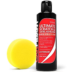 Carfidant Red Car Scratch Remover - Ultimate Scratch and Swirl Remover for Red Color Paints - Polish & Paint Restorer - Easily Repair Paint Scratches, Scratches, Water Spots! Car Buffer Kit