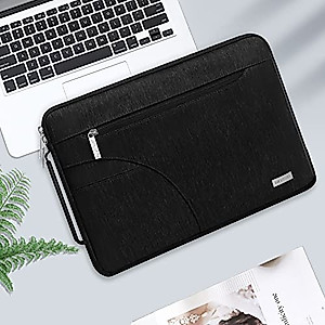 MOSISO Laptop Shoulder Bag Compatible with MacBook Air/Pro,13-13.3 inch Notebook,Compatible with MacBook Pro 14 2023-2021 A2779 M2 A2442 M1, Polyester Briefcase Sleeve with Side Handle, Black