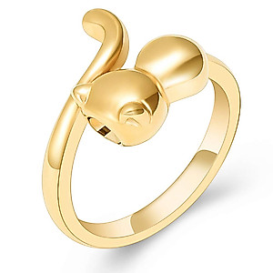 Imrsanl Cremation Jewelry Ring for Ashes Stainless Steel Cat Urn Rings for Funeral Finger Rings Keepsake Memorial Ash Jewelry - Size 7