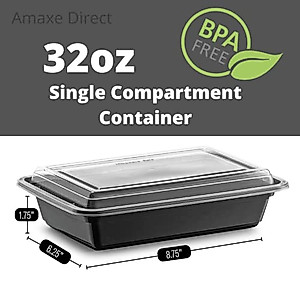 AMAXE -(32 oz, 10 pack) Microwave Safe BPA Free Stackable Meal Prep Food Storage Food Containers with Lids take out containers meal prep containers reusable plastic containers with lids