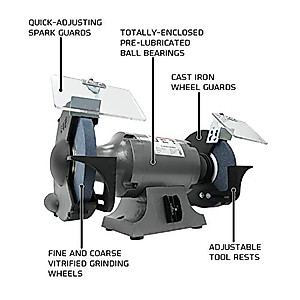 JET 10-Inch Bench Grinder, 1725 RPM, 115V (JBG-10A)