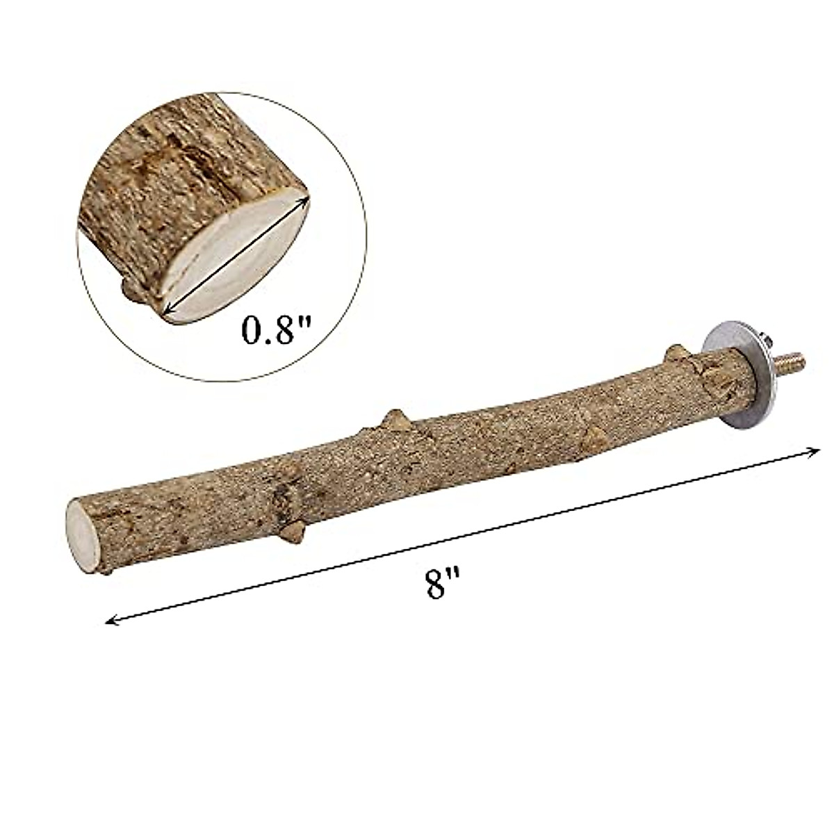 Mogoko Natural Wood Bird Perch Stand, Hanging Multi Branch Perch for Parrots, Parakeets Cockatiels, Conures, Macaws, Love Birds, Finches (Style 4)