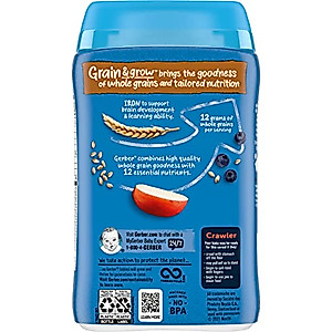 Gerber Lil' Bits Baby Cereal, 8 Ounce (Whole Wheat Apple Blueberry)