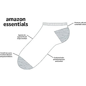 Amazon Essentials Unisex Toddlers' Cotton Low Cut Sock, 14 Pairs, Multicolor/Heather, 4-5T