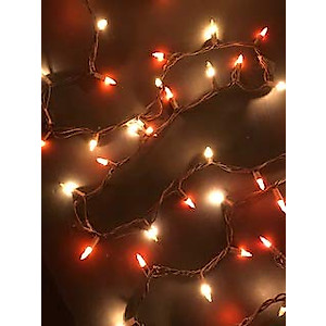 Harvest LED Fairy Lights Fall Mini Lights Amber Orange Golden Yellow Autumn Decor Fairy String Lights Indoor/Outdoor Halloween Parties Garden Patio Thanksgiving Fall Weddings 50 Lights 12 ft (1 Set)