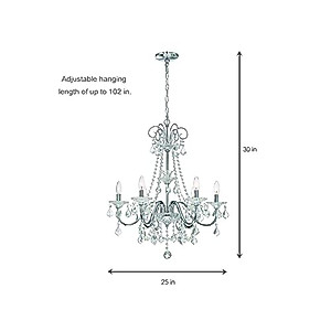 Canterbury Park Collection 6-Light Chrome Crystal Chandelier