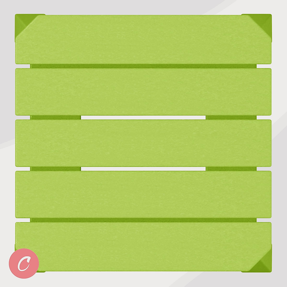 Costaelm 24" Height Outdoor Bar Stools, All-Weather Bar Stools, Adirondack Poly Patio Square Bar Stool for Patio, Deck, Kitchen Counter and Garden, Lime