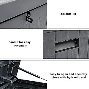 YANVCXRF 113gal 430L Outdoor Garden Plastic Storage Deck Box Chest Tools Cushions Toys Lockable Seat Waterproof