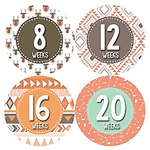 Months in Motion Pregnancy Weekly Belly Growth Stickers - Baby Bump Belly Stickers - Maternity Week Sticker - Pregnant Expecting Photo Prop Keepsake - Expectant Mom Gift - Style 916