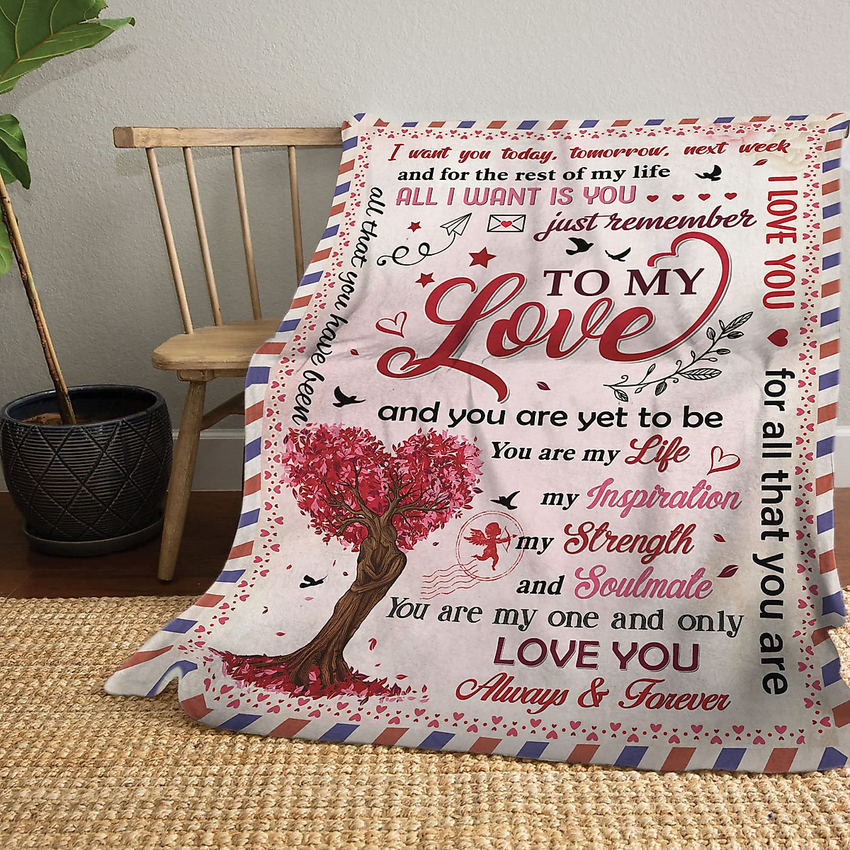 MUCHNEE Couple Fleece Blankets for Him Her, Wife Blanket for Valentine's Day, Anniversary Wedding Gifts for Wife Husband, Couple Blanket, to My Wife Blanket, Romantic Gifts for Couples Newlyweds