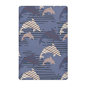 Fitted Crib Sheet for Boys Girls, Cute Dolphins Jersey Knit Baby Sheet for Standard Crib and Toddler Bed Mattresses, Cozy Soft Breathable, 28 x 52 in