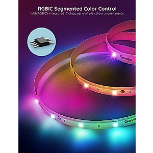 Govee RGBIC Alexa LED Strip Light 16.4ft, Smart WiFi LED Lights Work with Alexa and Google Assistant, Segmented DIY, Music Sync, Color Changing LED Strip Lights for Gaming Room, Bedroom, Cabinet, Desk