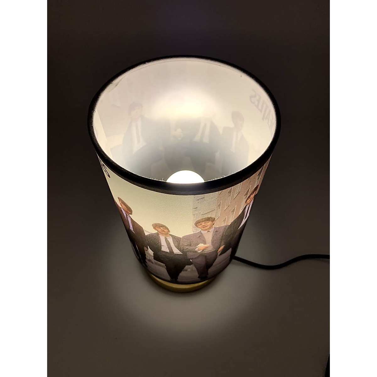 Table Lamp Bedside Night Light Beatles Wood Base Room Decoration or Great Gift Ideas