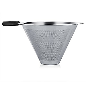 Yosoo Coffee Maker Pot, Manual Hand Drip Coffee Maker Glass Pot with Stainless Steel Filter, 400ml