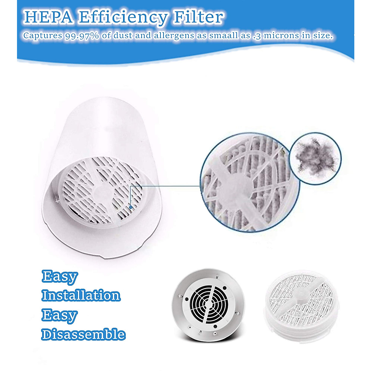 Air Purifier for Bedroom,Small Air Cleaner for Desktop,Compact Design,White,900S