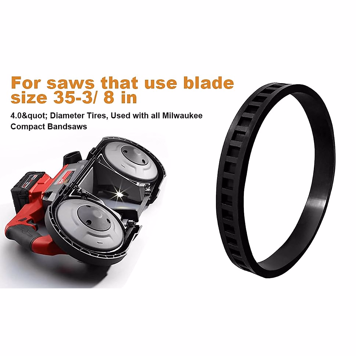 2 PACK 45-69-0030 Blade Pulley Tires Compact Band Saw Replacement For Milwaukee Bandsaw 2629-20 6242-6 2429-20