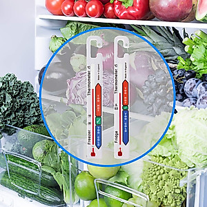 Twin Vertical Freezer/Fridge Thermometer Pack - Colour Coded Safe Temperature Zones