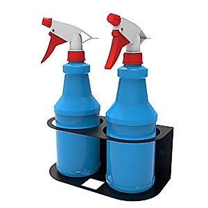 HQYing Steel Spray Bottle Holder, Storage Rack for Garage and Home, Craft Workspace Paint Bottle, Easy Install Wall Mount with Hardware (2 Bottles)